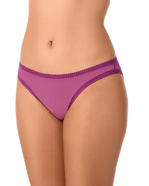 ON GOSSAMER Mesh Hip Bikini Grape Wine