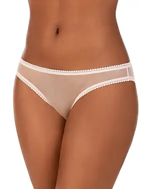 ON GOSSAMER Mesh Hip Bikini Peach Pearl