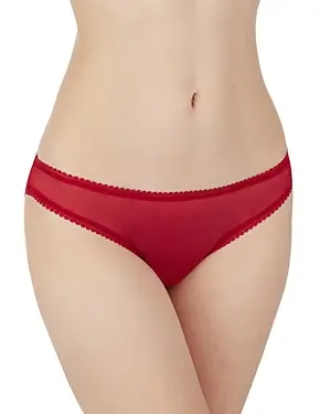 ON GOSSAMER Mesh Hip Bikini Persian Red