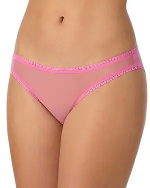 ON GOSSAMER Mesh Hip Bikini Pink Cosmos