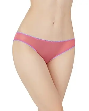 ON GOSSAMER Mesh Hip Bikini Pink Lemonade
