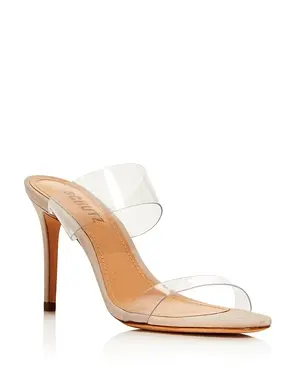 Schutz Ariella High-heel Slide Sandals - Natural/transparent