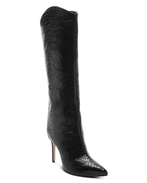 Schutz Maryana Snake-embossed High-heel Boots