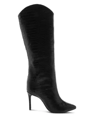 Schutz Maryana Snake-embossed High-heel Boots