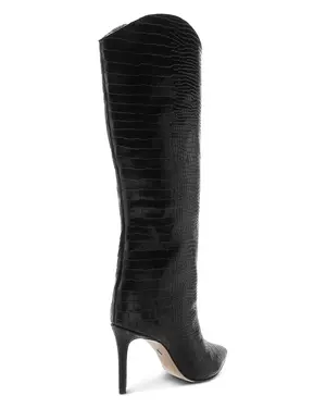 Schutz Maryana Snake-embossed High-heel Boots