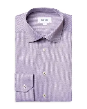 Eton Slim Fit Textured Solid Shirt
