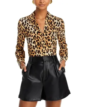 Alice + Olivia Eloise Leopard Print Shirt