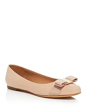 FERRAGAMO Varina Ballerinas New Bisque/gold