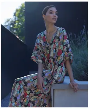 Natori Dynasty Printed Caftan