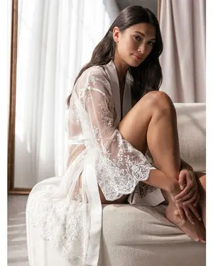 Rya Collection Darling Lace Robe - Ivory