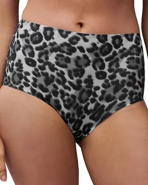 Chantelle Soft Stretch One-size Seamless Briefs Grey Leopard