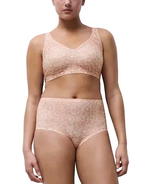 Chantelle Soft Stretch One-size Seamless Briefs Leopard Blush