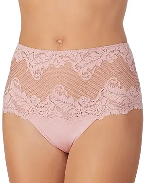 Le Mystère Lace Allure High Waist Thong Adobe Rose