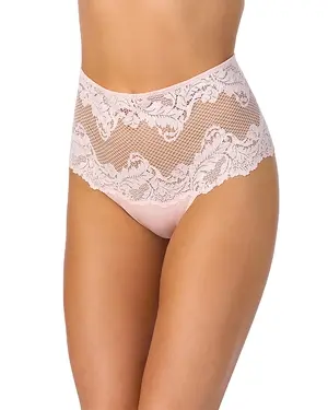 Le Mystère Lace Allure High Waist Thong - Cameo