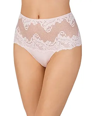 Le Mystère Lace Allure High Waist Thong Pink Chiffon