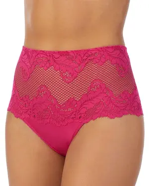 Le Mystère Lace Allure High Waist Thong Pink Daquiri