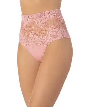 Le Mystère Lace Allure High Waist Thong Rosebud