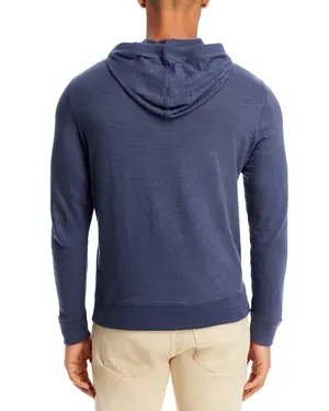 Faherty Brand Slub Cotton Hoodie - Blue Night