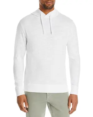 Faherty Brand Slub Cotton Hoodie - White