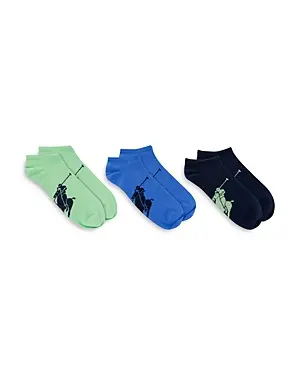 Polo Ralph Lauren Polo Ralph Lauren Big Polo Player Socks, Pack Of 3 Kiwi/blue/navy