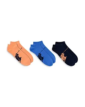 Polo Ralph Lauren Polo Ralph Lauren Big Polo Player Socks, Pack Of 3 Peach/blue/navy