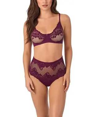Le Mystère Lace Allure Unlined Underwire Demi Bra - Blackberry