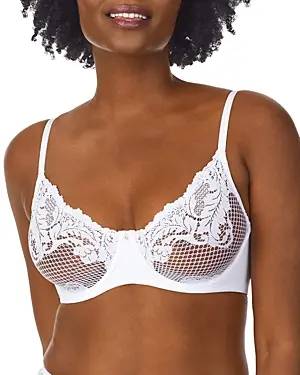 Le Mystère Lace Allure Unlined Underwire Demi Bra Diamond White