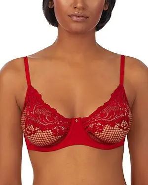 Le Mystère Lace Allure Unlined Underwire Demi Bra Lipstick