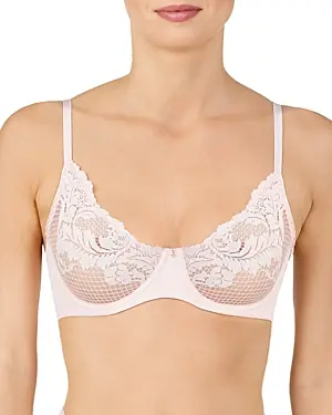 Le Mystère Lace Allure Unlined Underwire Demi Bra Pink Chiffon