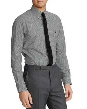 Polo Ralph Lauren Cotton Poplin Classic Fit Button Down Shirt Black/white Check