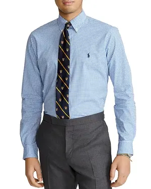 Polo Ralph Lauren Cotton Poplin Classic Fit Button Down Shirt Blue/white Check