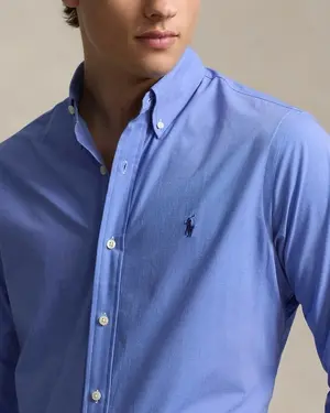 Polo Ralph Lauren Cotton Poplin Classic Fit Button Down Shirt - Solid Blue