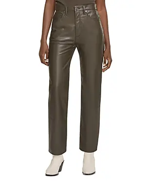 AGOLDE Agolde 90s Fitted Recycled Leather Pants Iguana