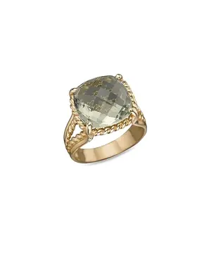 Bloomingdale'S 14k Yellow Gold Prasiolite Ring - Green/gold