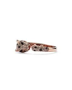 Bloomingdale'S Diamond And Tsavorite Panther Ring In 14k Rose
