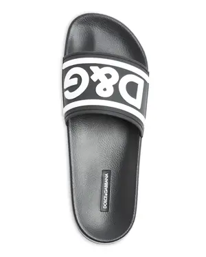 Dolce & Gabbana Saint Barth Logo Slides - Black/white