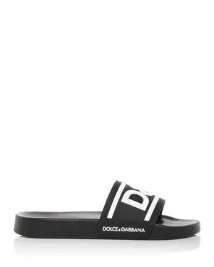 Dolce & Gabbana Saint Barth Logo Slides - Black/white
