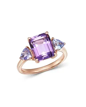 Bloomingdale'S Amethyst And Tanzanite Cocktail Ring - Multi/rose Gold