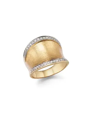 Bloomingdale'S Diamond And 14k Yellow Gold Wide Band Ring - Yellow Gol