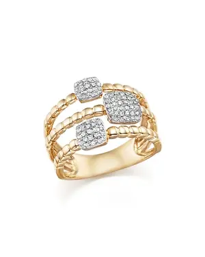 Bloomingdale'S Diamond Pave Beaded Band Ring - Yellow Gol