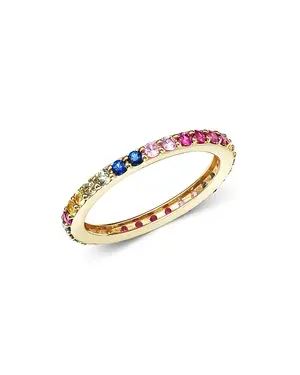 Bloomingdale'S Sapphire Band In 14k Yellow Gold - Rainbow