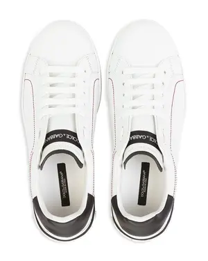 Dolce & Gabbana Portofino Lace Up Sneakers - White/black