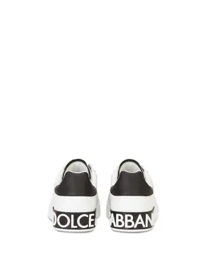 Dolce & Gabbana Portofino Lace Up Sneakers - White/black
