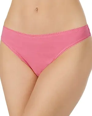 ON GOSSAMER Cabana Cotton Blend Stretch Hip G-string Azalea Pink