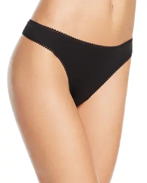 ON GOSSAMER Cabana Cotton Blend Stretch Hip G-string Black