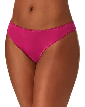 ON GOSSAMER Cabana Cotton Blend Stretch Hip G-string Deep Magenta