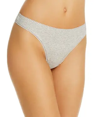ON GOSSAMER Cabana Cotton Blend Stretch Hip G-string Heather Gray