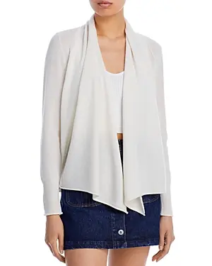 Aqua Aqua Cashmere Draped Open-Front Cashmere Cardigan - 100% Exclusive Ivory