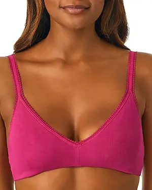 ON GOSSAMER Cabana Cotton Blend Stretch Bralette Azalea Pink