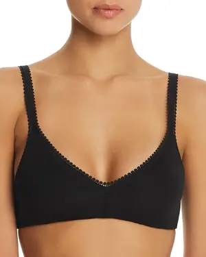 ON GOSSAMER Cabana Cotton Blend Stretch Bralette - Black